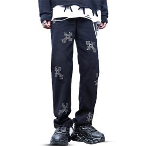 Rhinestone Cross Chrome Hearts Pants – Chrome Hearts CO