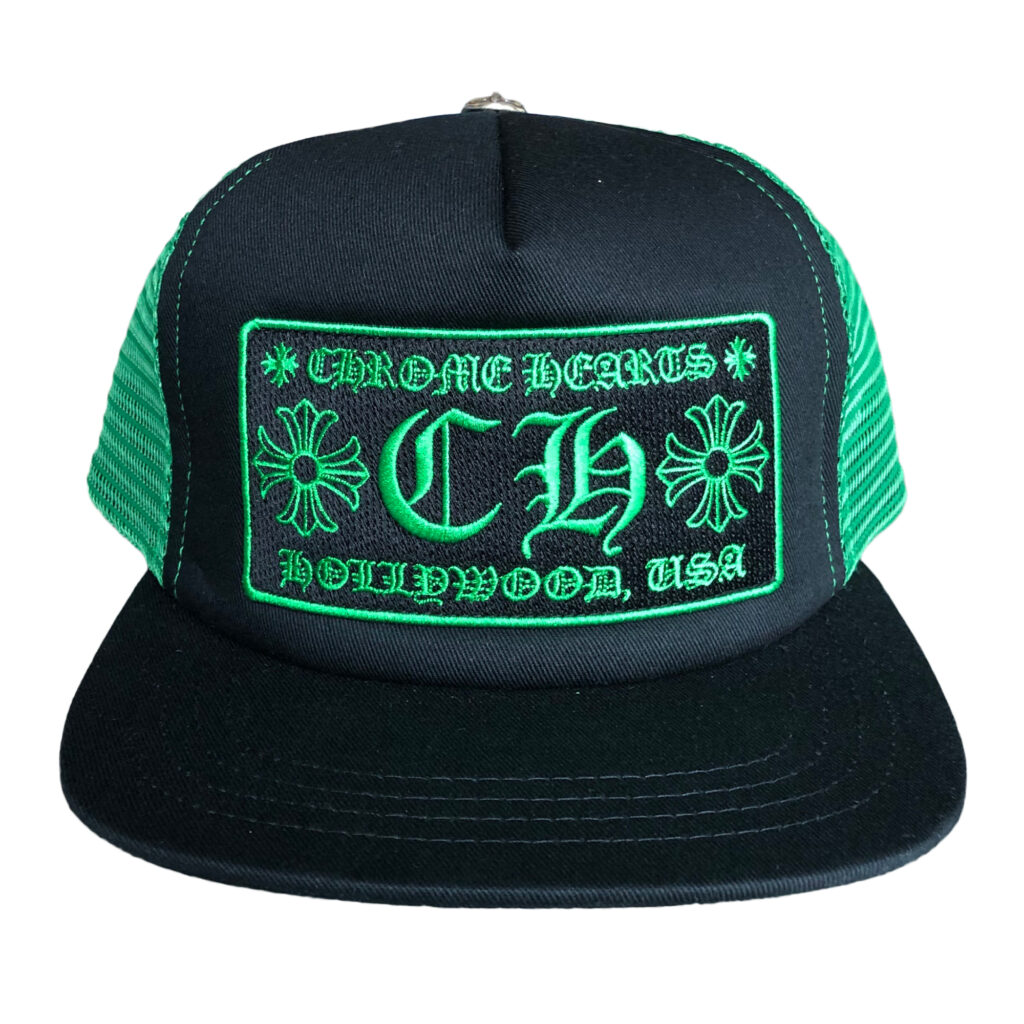 Chrome Hearts CH Hollywood Trucker Hat – Black/Green – Chrome Hearts CO